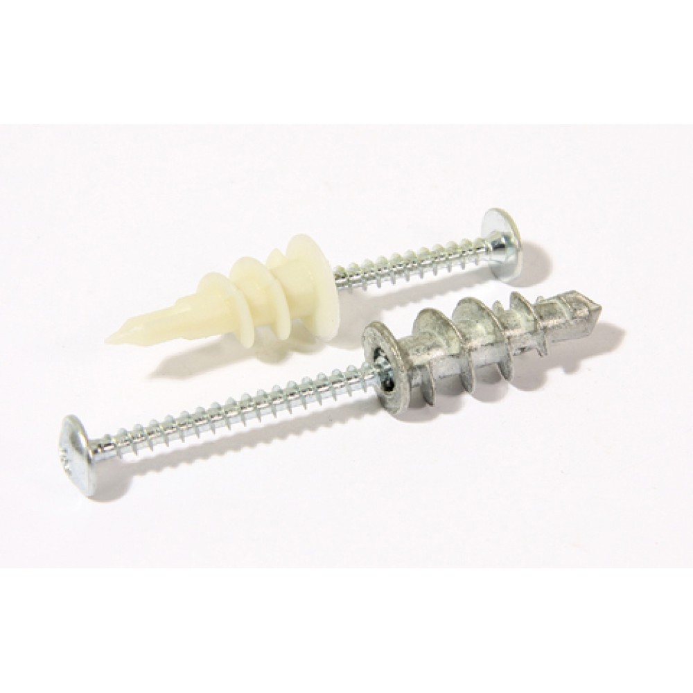 self-perforated plastic (nylon) and metallic plugs with screw used in ...
